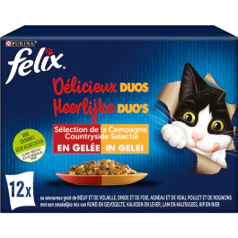 Felix Délicieux Duos Sélection De La Campagne En Gelée 12x85g Chat ...