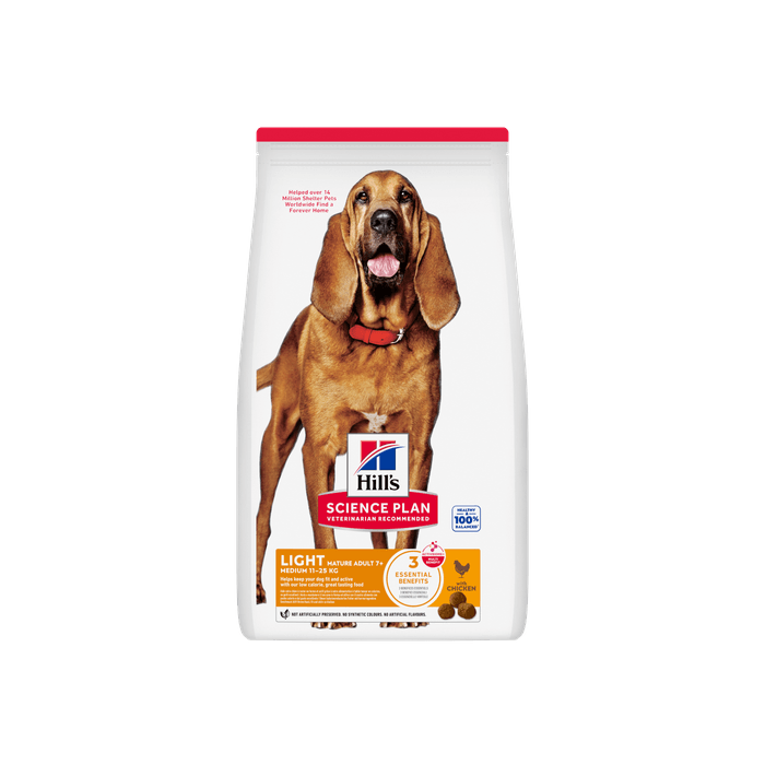Hill's Science Plan Light Mature Medium Adult 7+ Hondenvoer met Kip ...