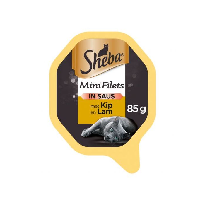 Sheba Mini Filets en Sauce au Poulet et à l'Agneau Barquette 85g Sheba