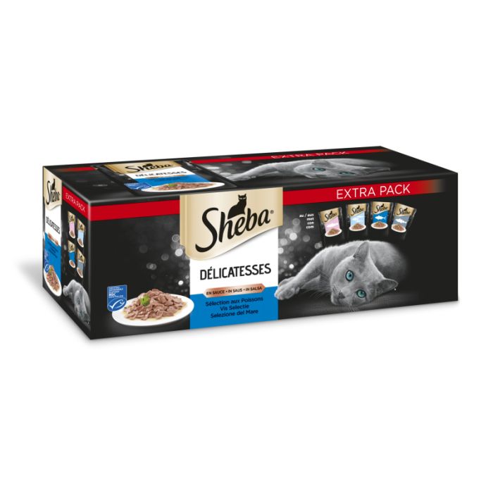 Sheba Délicatesses Sélection aux Poissons Mega-Pack 40x85g Sheba